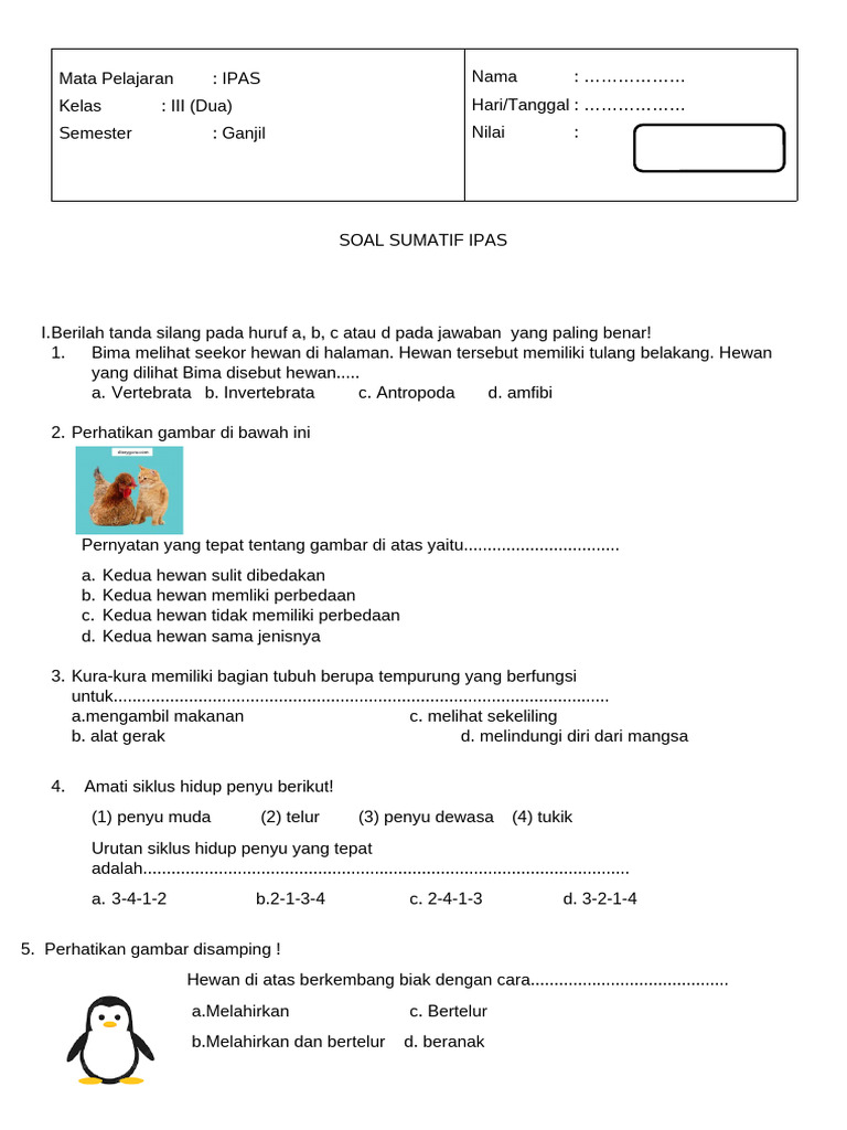Sas Ipas Kelas 3 | PDF