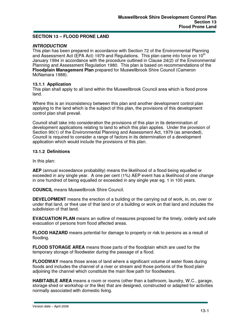 Muswellbrook - Development-Control-Plan-DCP-Section-13-Flood-Prone-Land ...