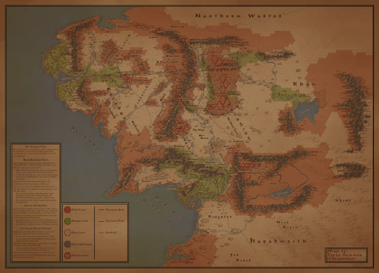 Map - Middle-Earth, Loremaster | PDF | Fantasy | Worldbuilding