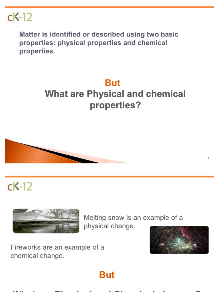 Ck-12 Chemistry FlexBook: Physical and Chemical Properties | PDF ...