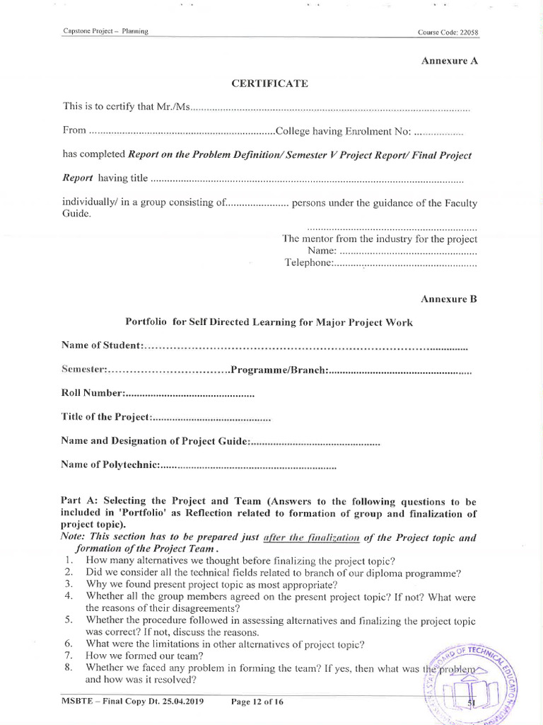 CPP Format 22058 - Capstone Project - Planning | PDF