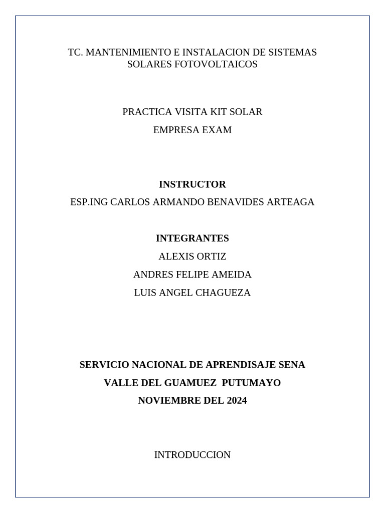 Informe Hernan | PDF | Fotovoltaica | Panel solar