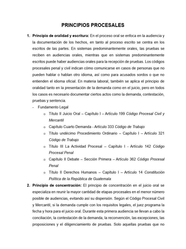 Principios Procesales | PDF | Debido al proceso | Ley procesal