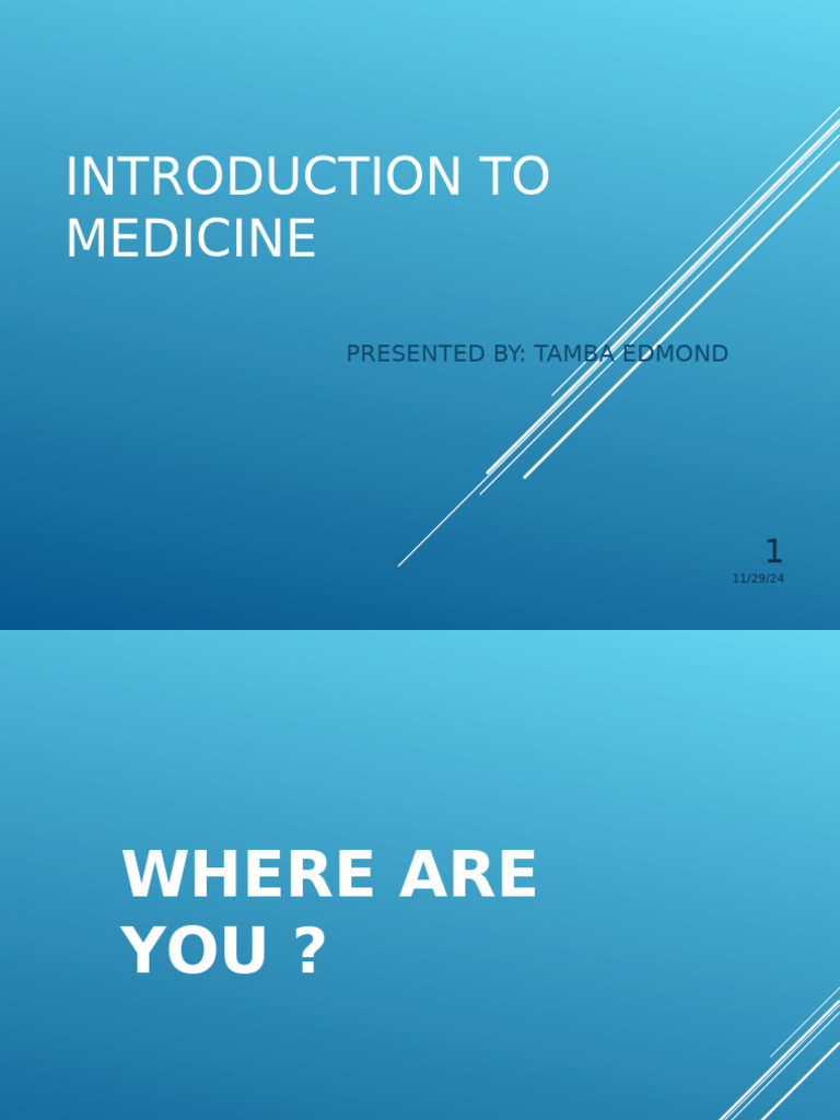 Introduction To Medicine | PDF | Anatomical Terms Of Location | Abdomen