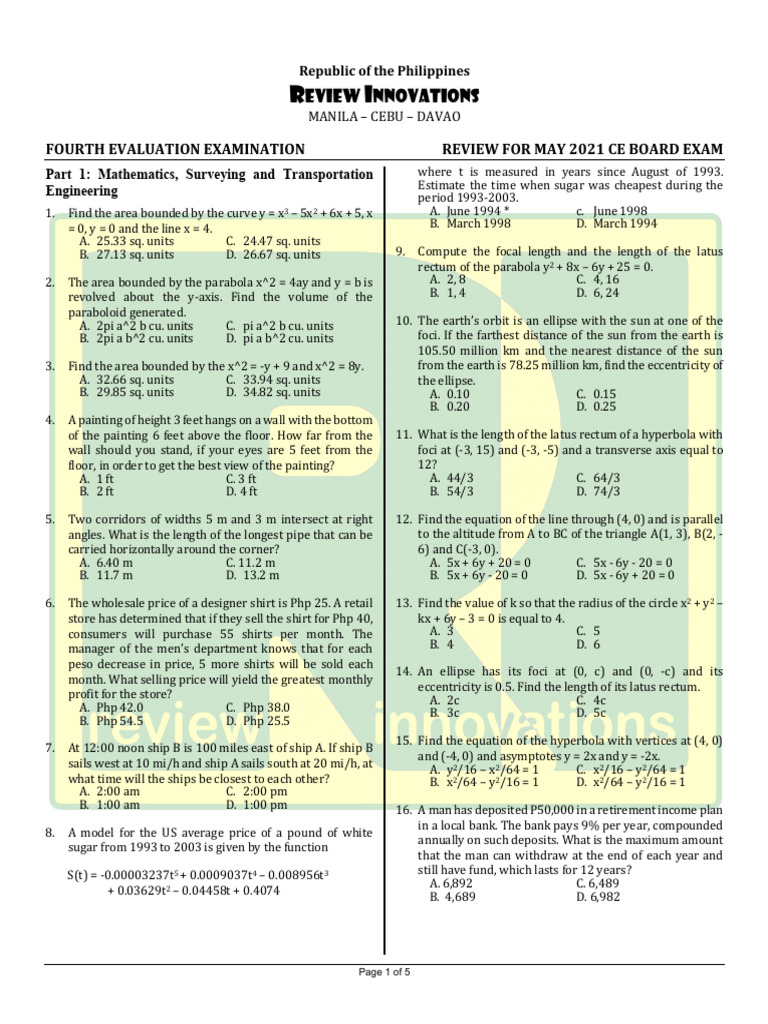 Eval 4 Review May 2021 | PDF | Applied And Interdisciplinary Physics | Mechanical Engineering