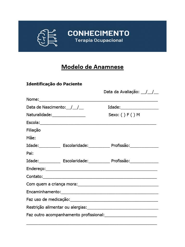 Modelo de Anamnese | PDF | Especialidades médicas | Medicina Clínica