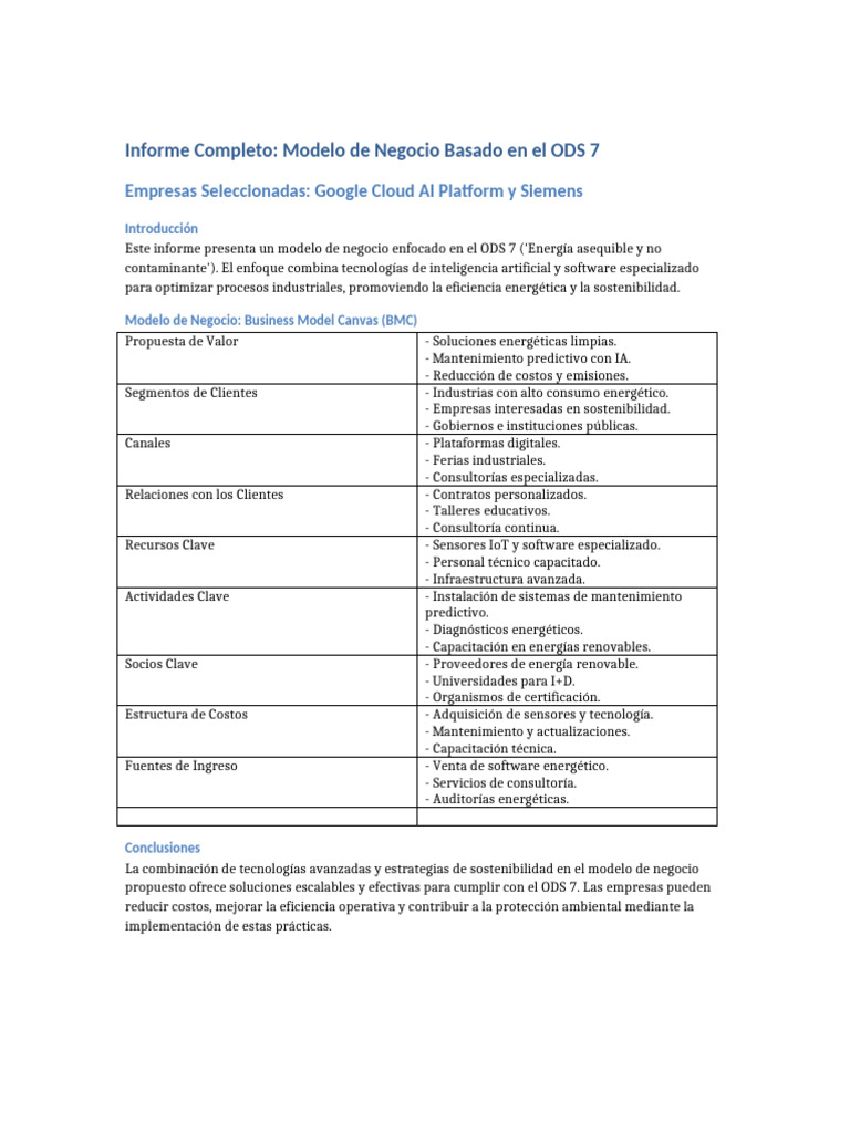 Informe Completo BMC Tables | PDF | Inteligencia artificial ...