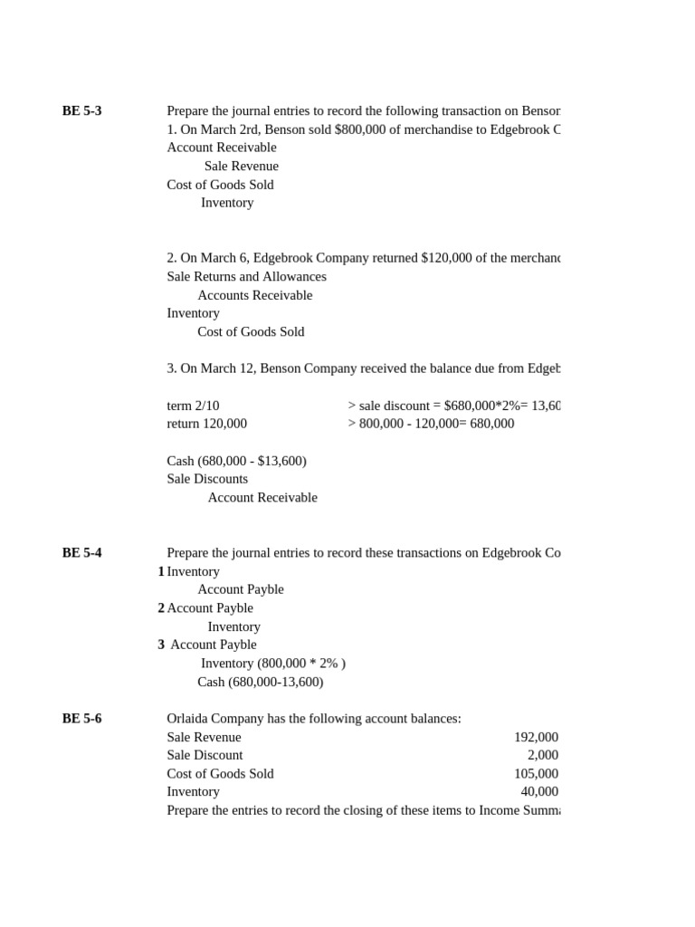 (Financial Accounting) Chapter 5 | PDF | Cost Of Goods Sold | Debits ...