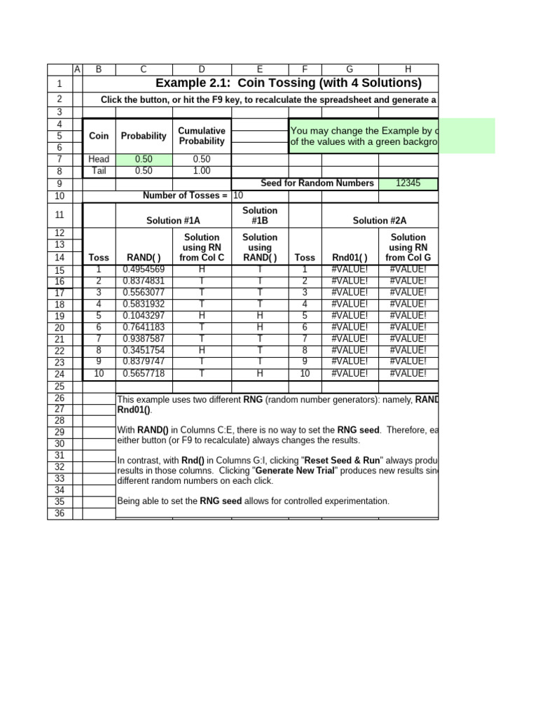 Example2 1CoinToss | PDF | Probability Theory | Statistical Theory