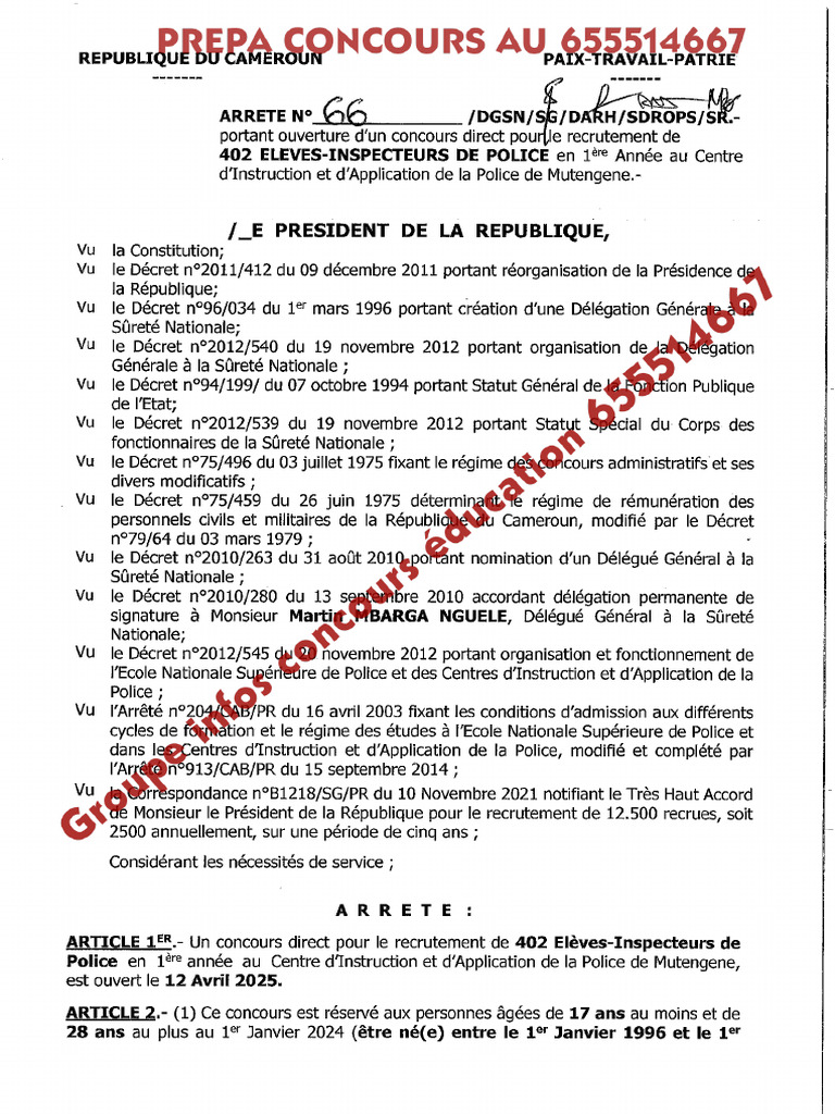 Concours Police Eipd 2025 | PDF