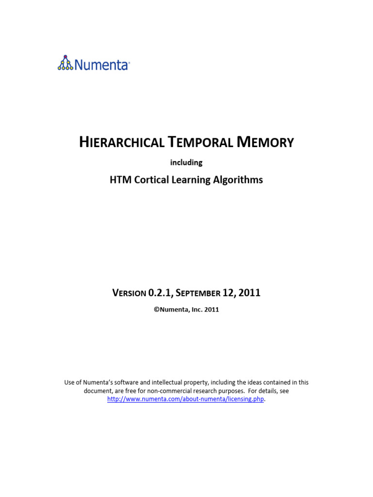 Hierarchical Temporal Memory Cortical Learning Algorithm 0.2.1 en | PDF | Dendrite | Cognition