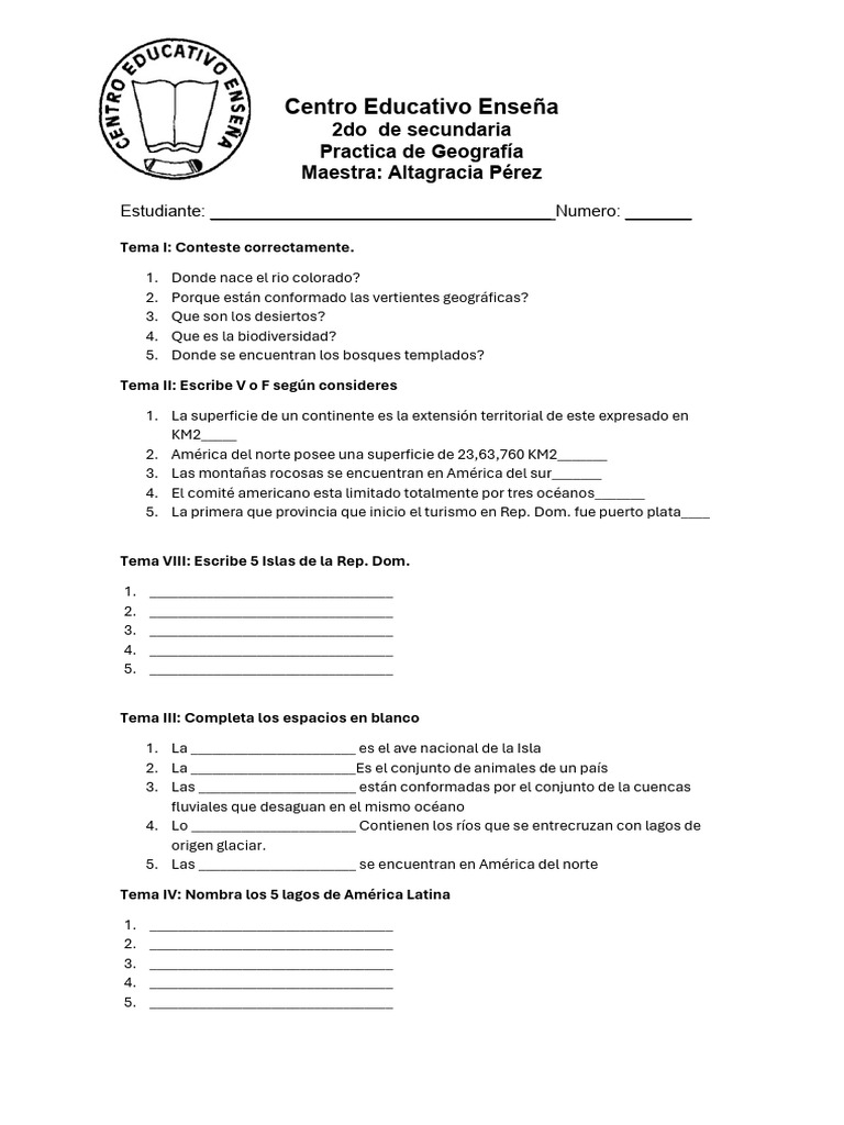 Practica 2do de Secundaria | PDF | Américas | glaciar