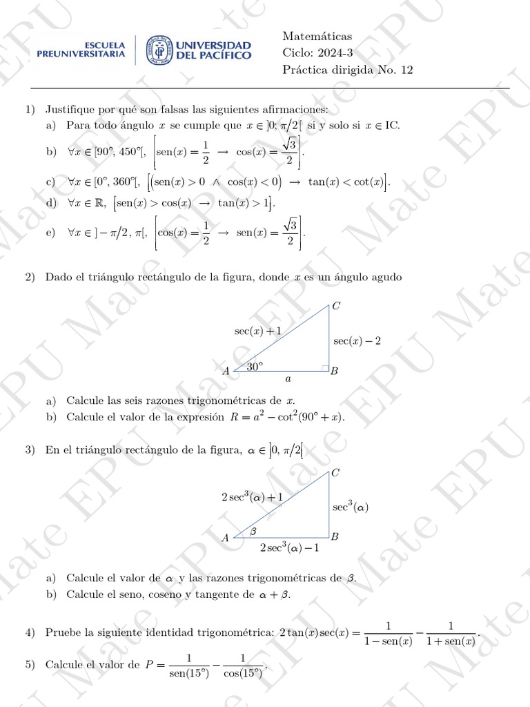 2024 3 PD12 | PDF | Triángulo | Trigonometría