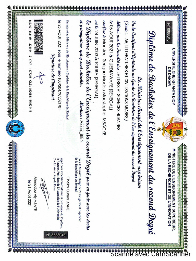 Diplome de Bac | PDF