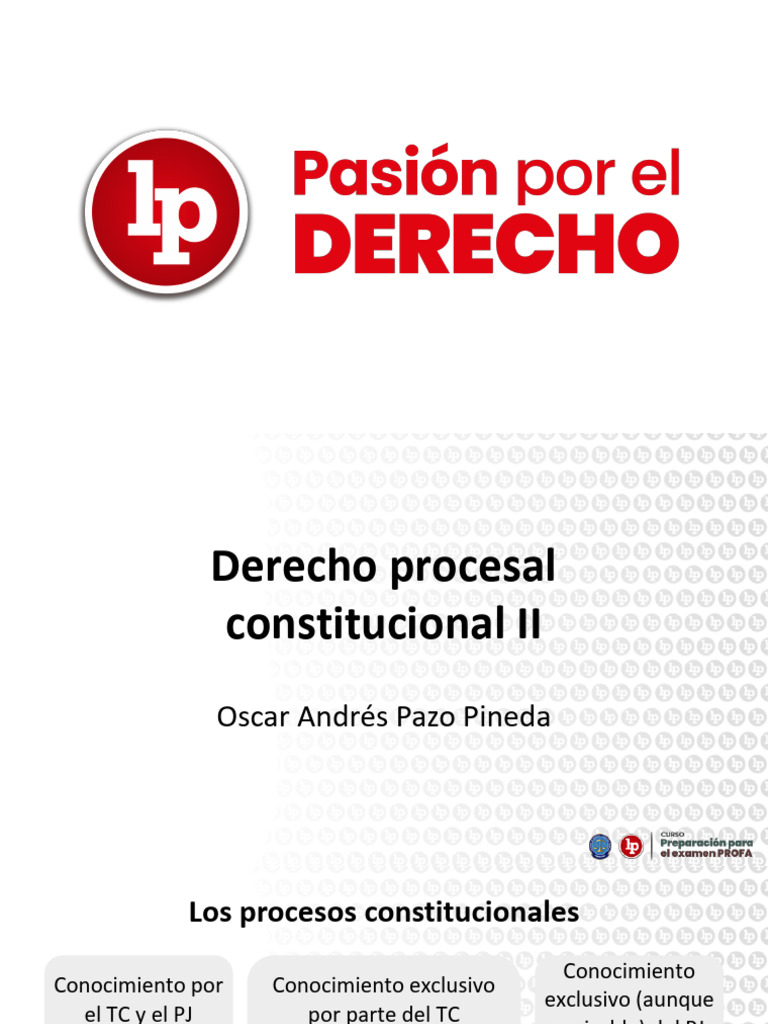 Sesión 10 Derecho Procesal Constitucional II Oscar Pazo Pineda | PDF | Habeas corpus | Constitución