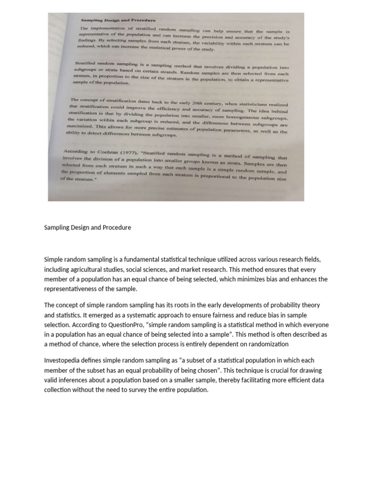 Sampling Design and Procedure | PDF | Sampling (Statistics) | Randomness