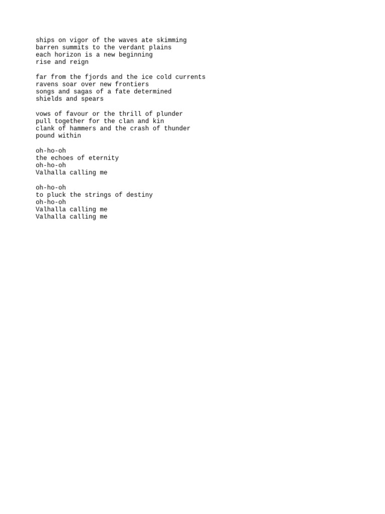 Valhalla Calling Me | PDF