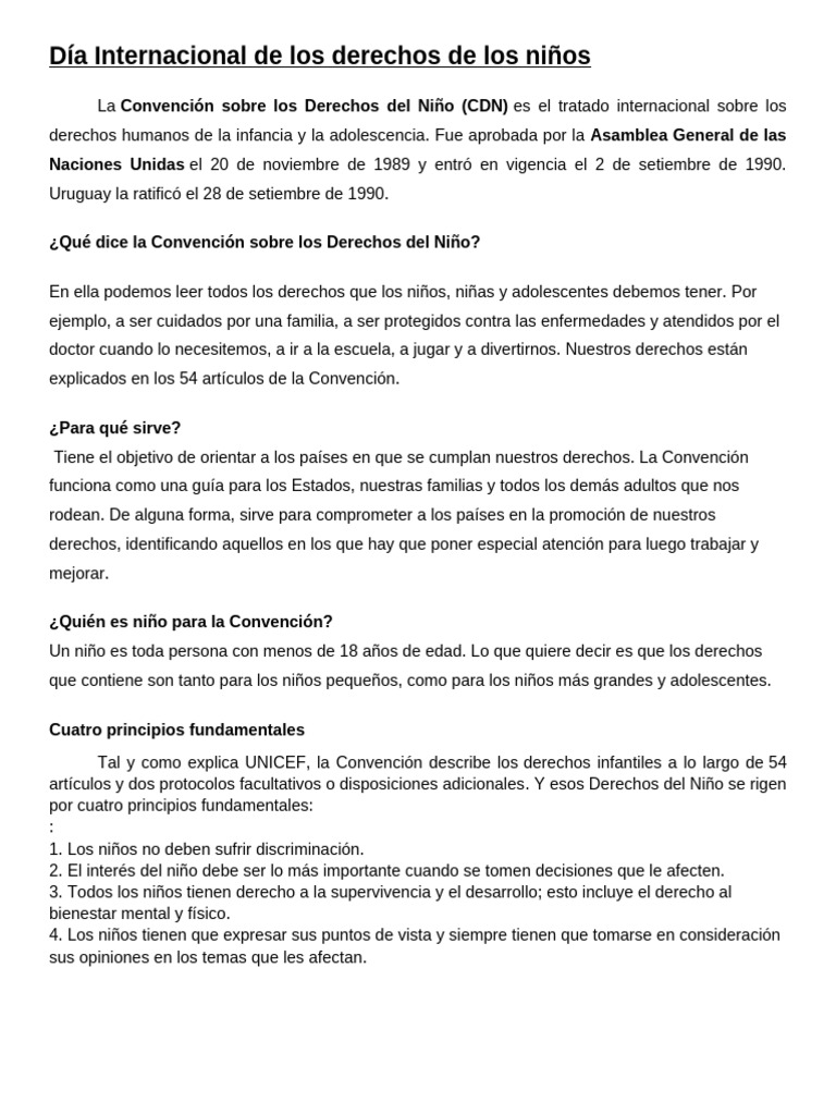 Derechos del Niño: Guía Esencial | PDF | Derechos de los niños ...