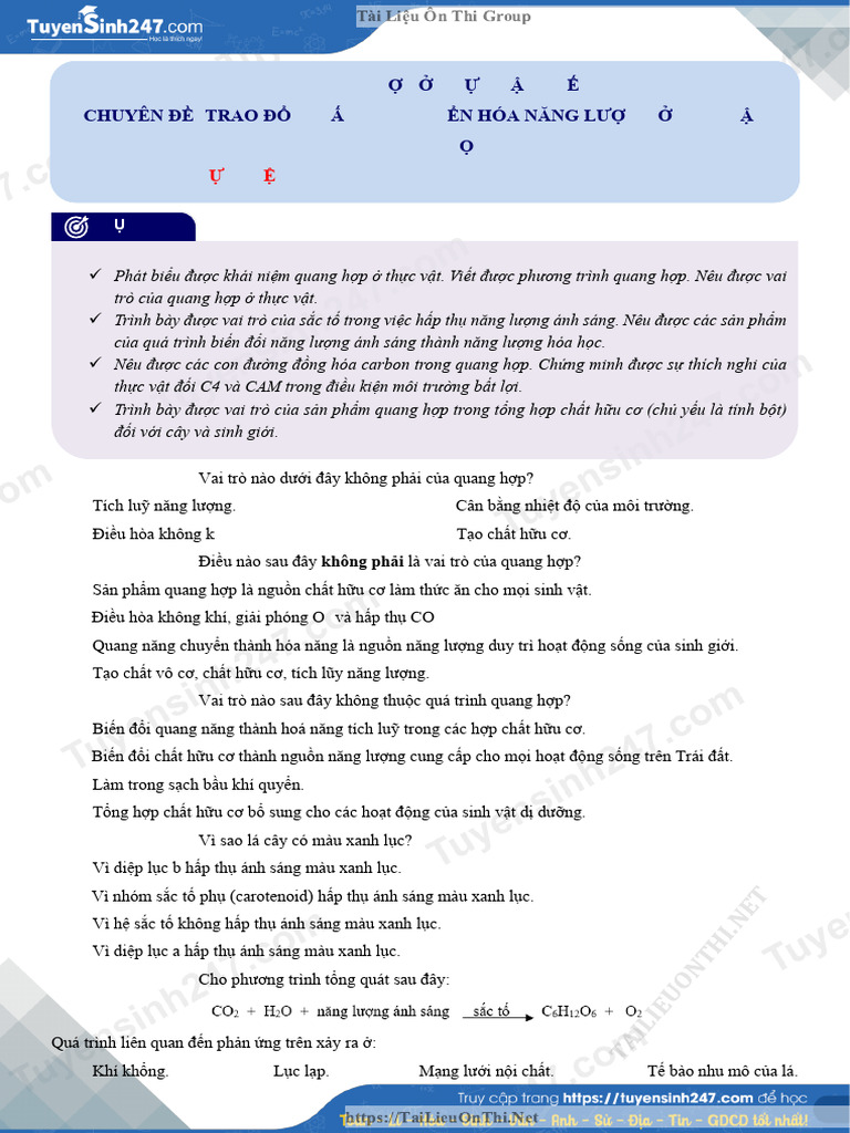 BTVN Quang Hop o Thuc Vat Tiet 1 1682579774 | PDF