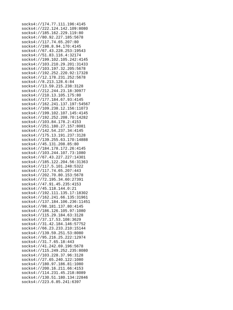 Socks5 Socks4 Proxies | PDF