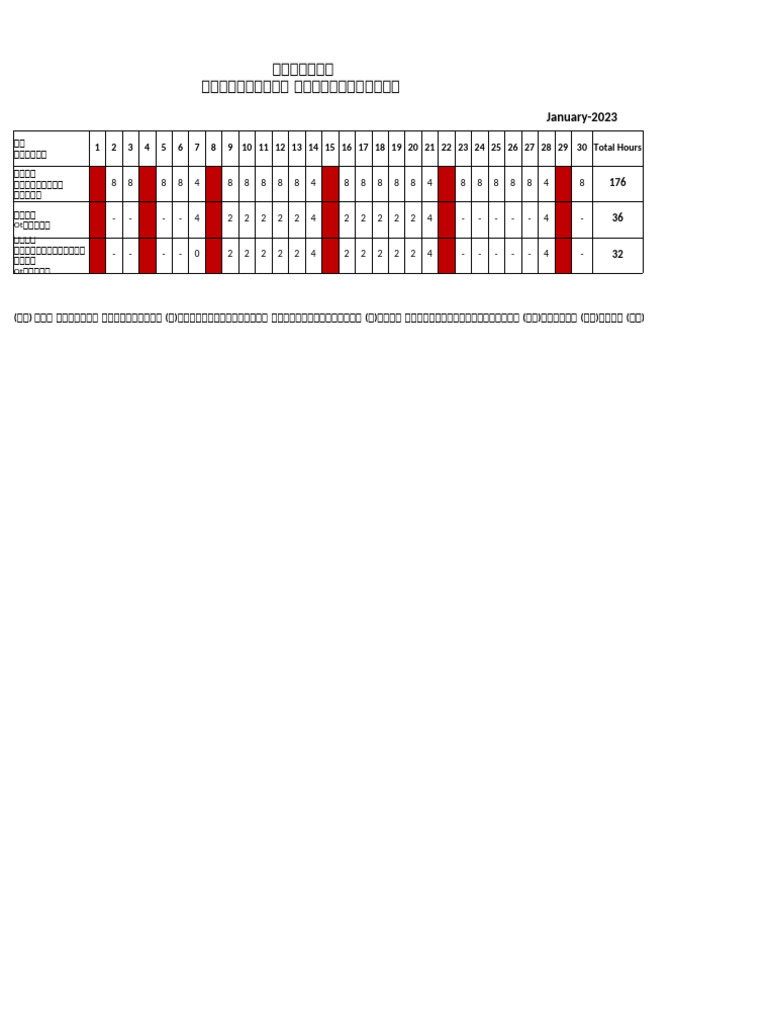 Working Hours-2023 | PDF