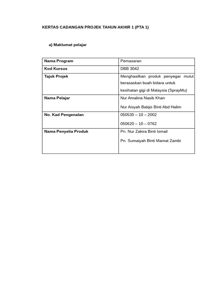Pta 1 CG Sumaiyah | PDF