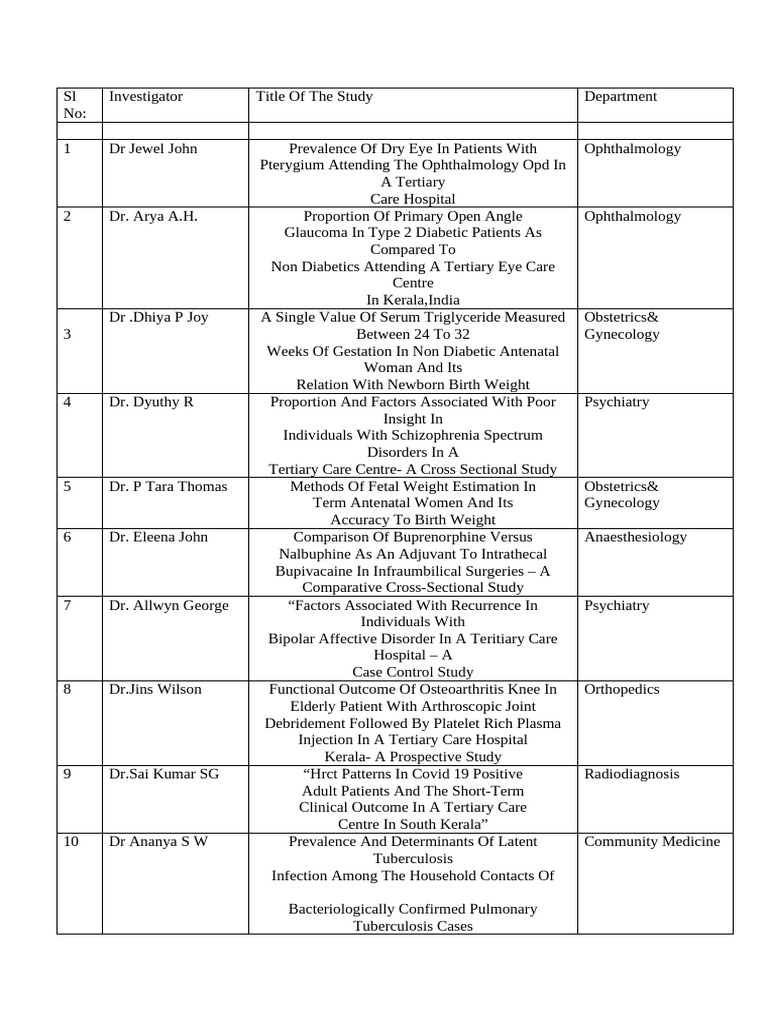 Thesis Protocol-LIST | PDF | Diabetes | Prenatal Development