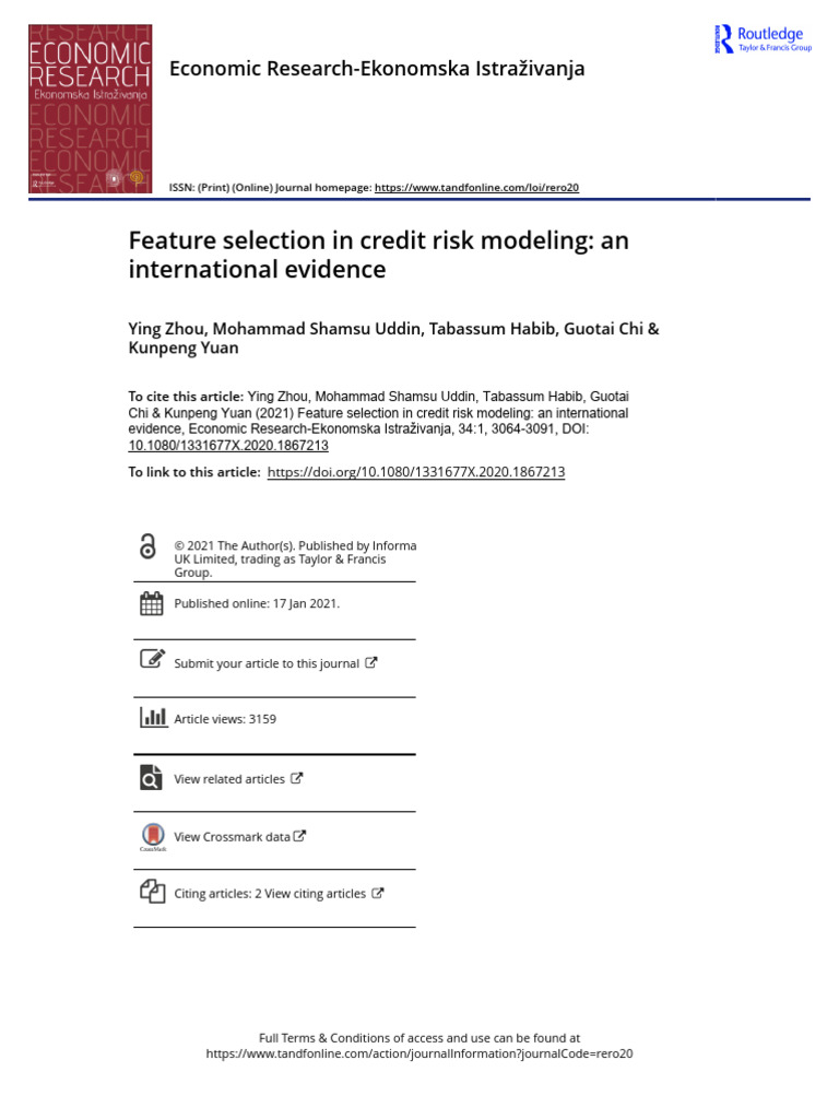 Feature Selection in Credit Risk Modeling | PDF | Artificial Neural Network | Support Vector Machine