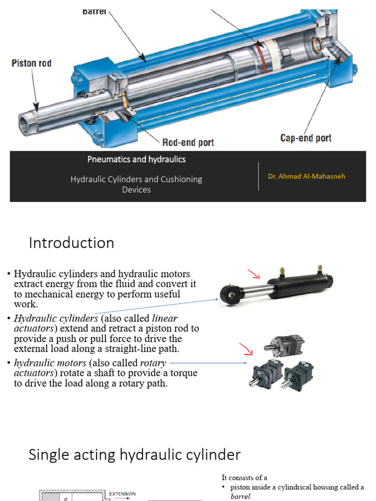 Lecture 22 Hydraulic Cylinders | PDF | Force | Piston