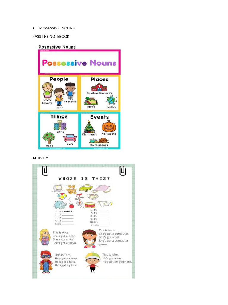 Possessive Nouns - 4TH | PDF