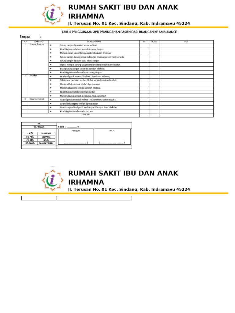 Form Ceklis Ppi | PDF