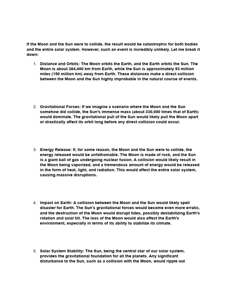 Catastrophic Effects of Sun-Moon Collision | PDF