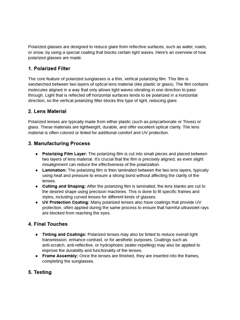 POLARIZED GLASSES.pdf | PDF | Sunglasses | Glasses