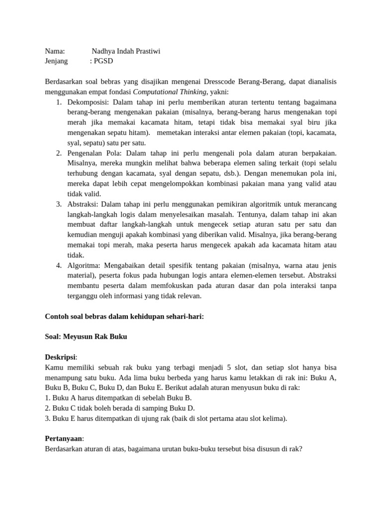 Latihan Soal Bebras | PDF