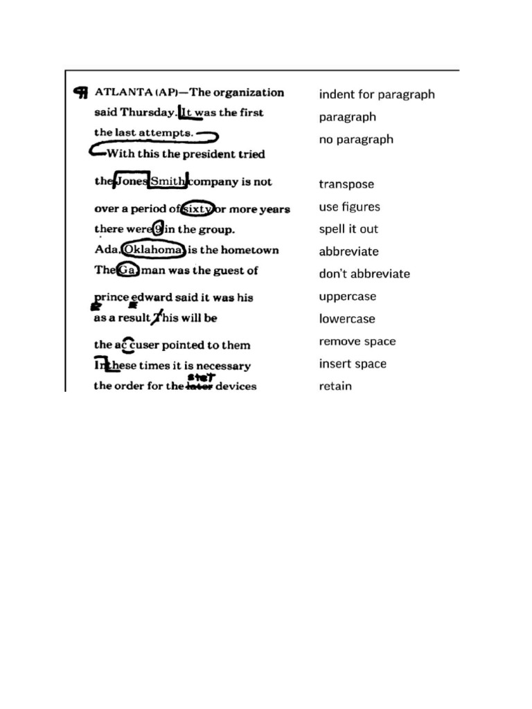 Copyreading Symbols AP Style | PDF