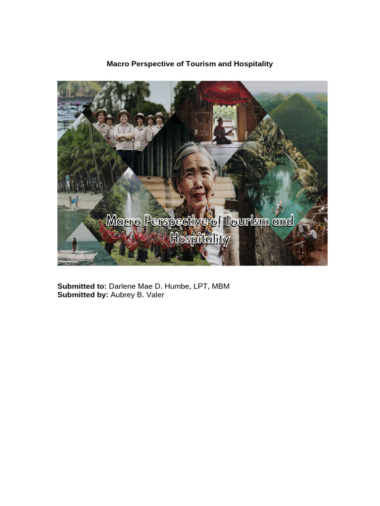 Macro Perspective of Tourism and Hospitality - Docx Assignment | PDF | Tourism | Philippines