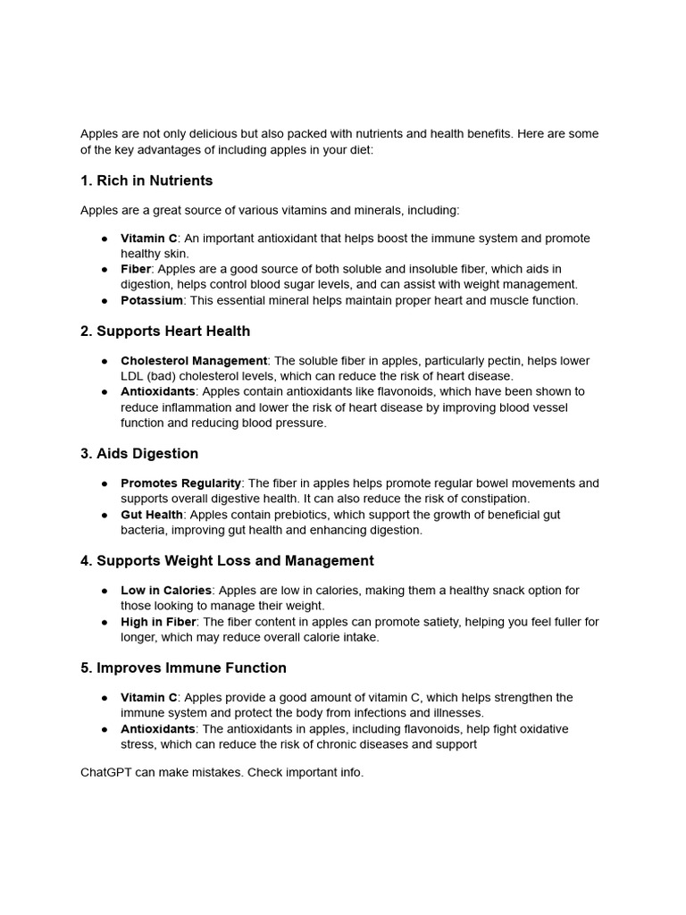 Health Benefits of Eating Apples | PDF