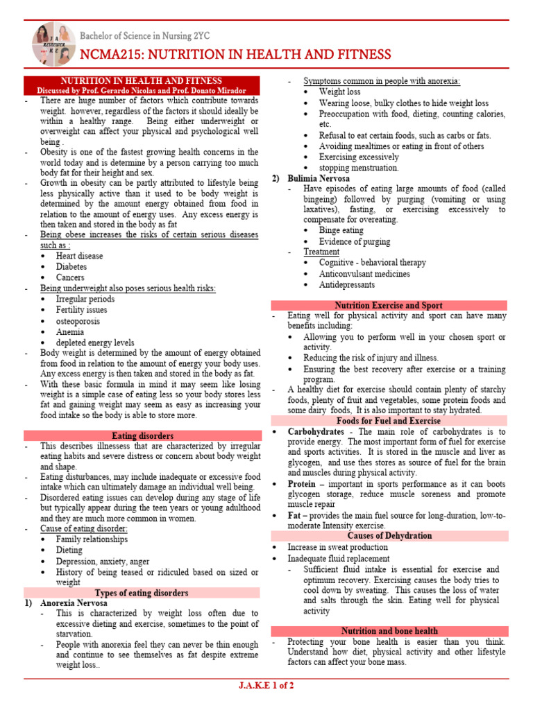 WK3 - Nutrition For Health and Fitness | PDF | Osteoporosis | Anorexia ...