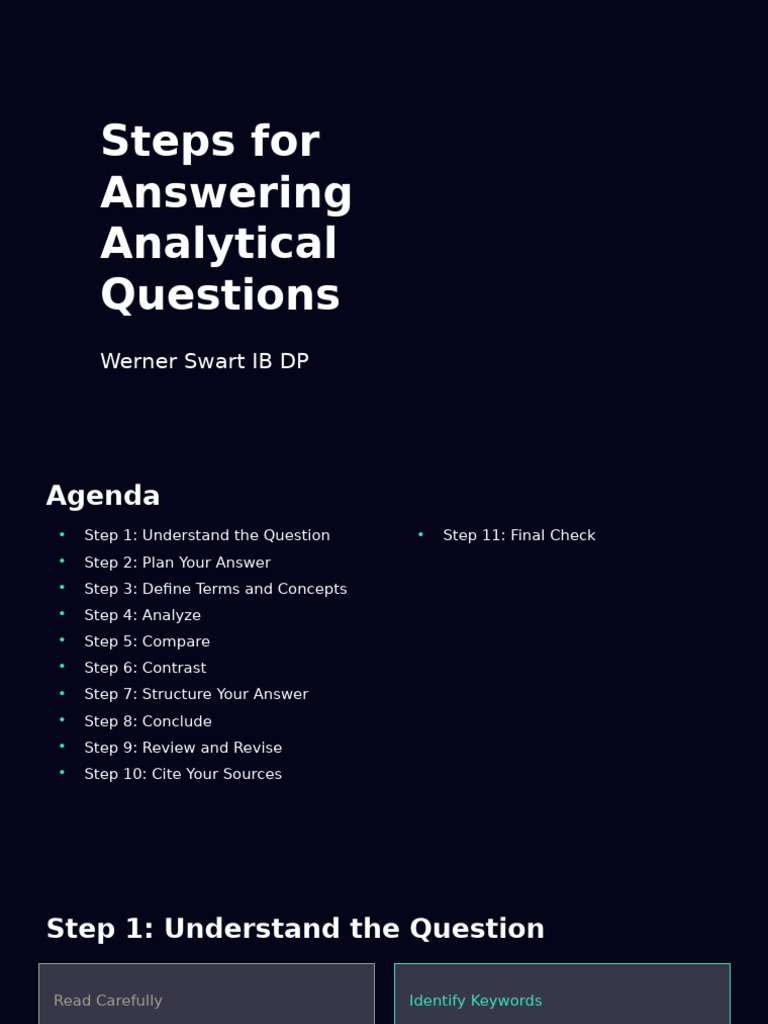 Steps For Answering Analytical Questions | PDF | Citation | Proofreading