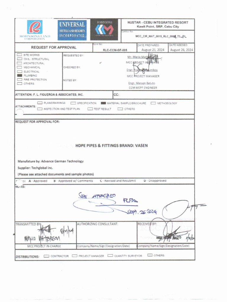 Cebu Integrated Resort RFA No. MCC - CIR - MAT - 0015 - RLC - 004 - PL ...