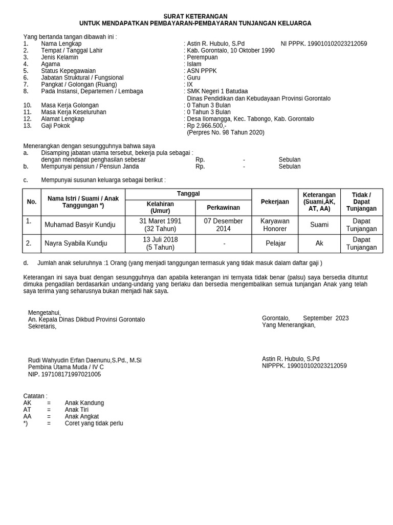 Format KP4 PPPK - ASTIN | PDF