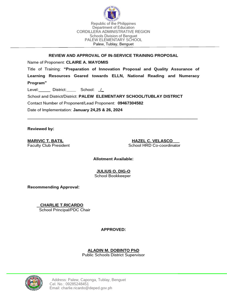 B. INSET Proposal-Innov-Reading | PDF | Learning | Cognition