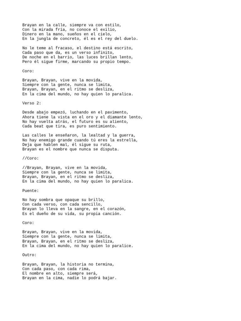 Letra Cancion | PDF