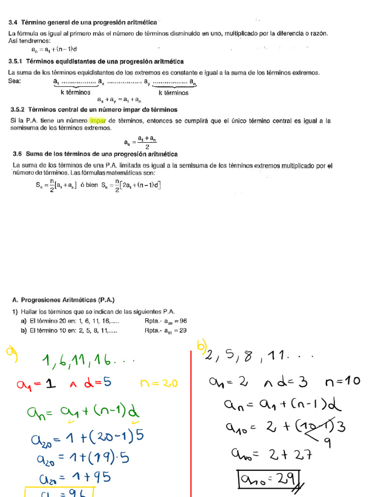 Progresiones Aritmeticas | PDF