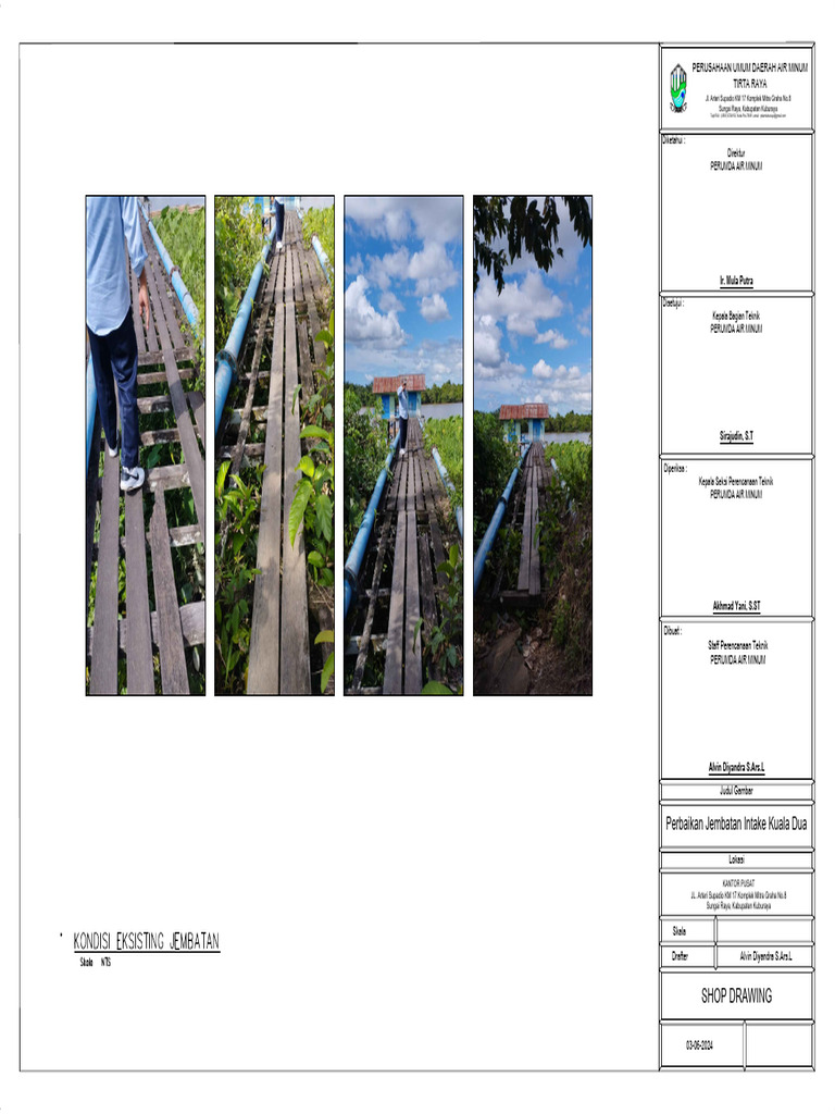 Shop Drawing: Perbaikan Jembatan Intake Kuala Dua | PDF