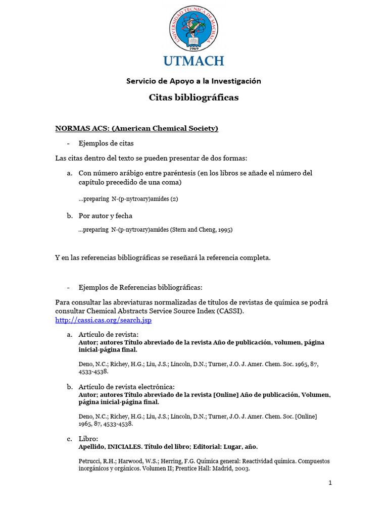 Normas Acs Utmach | PDF | Citación | Diseño de libro