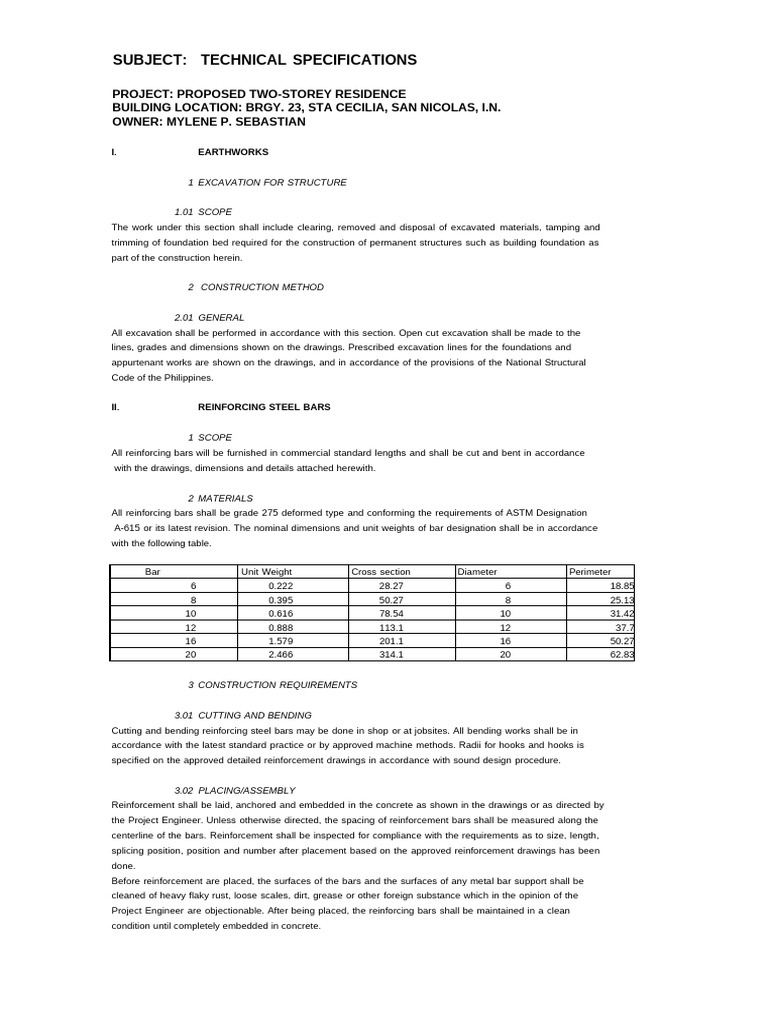 Final Specifications | PDF | Concrete | Sanitary Sewer
