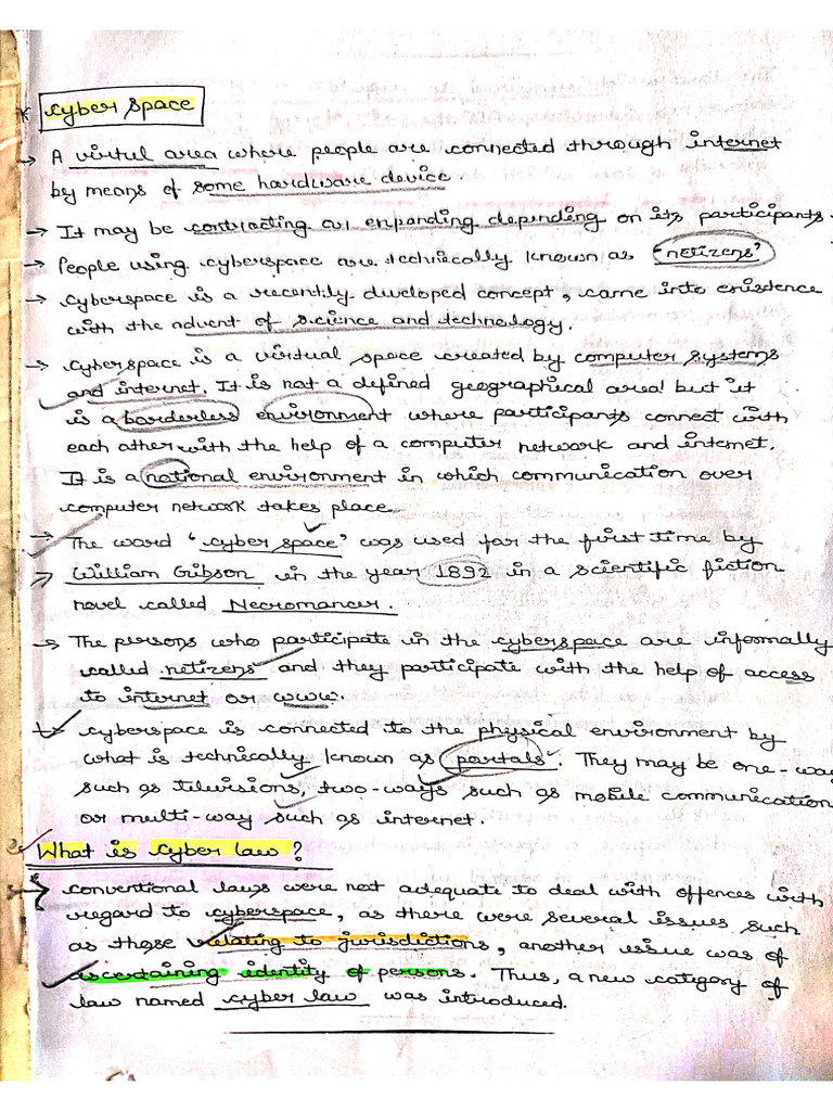 Cyber Law Notes | PDF
