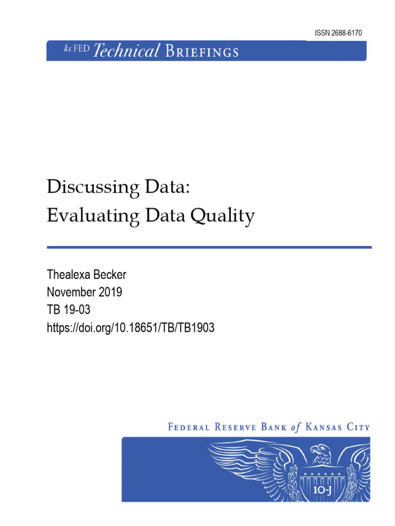 Tb-Discussing Data - Evaluating Data Quality | PDF | Data Quality | Data