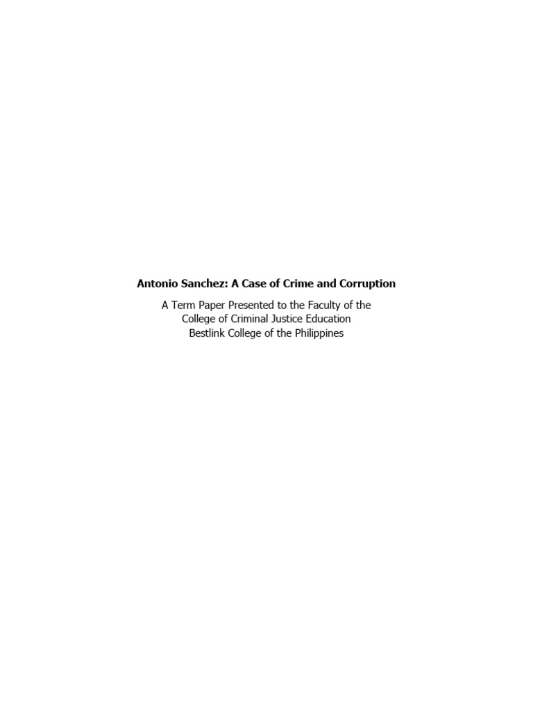 Antonio Sanchez: Crime and Corruption Case | PDF | Prejudice (Legal ...